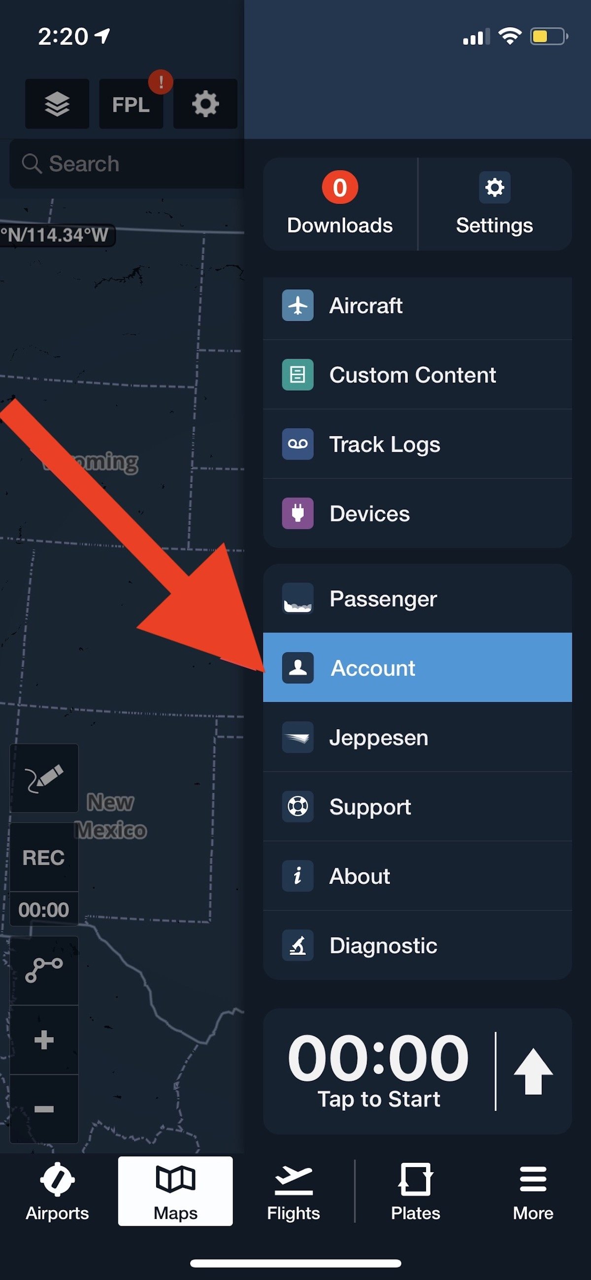 ForeFlight - Signing Out of ForeFlight Mobile